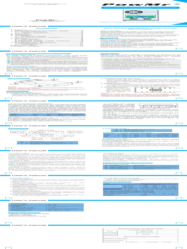 Powmr MPPT 60a Manual | PDF