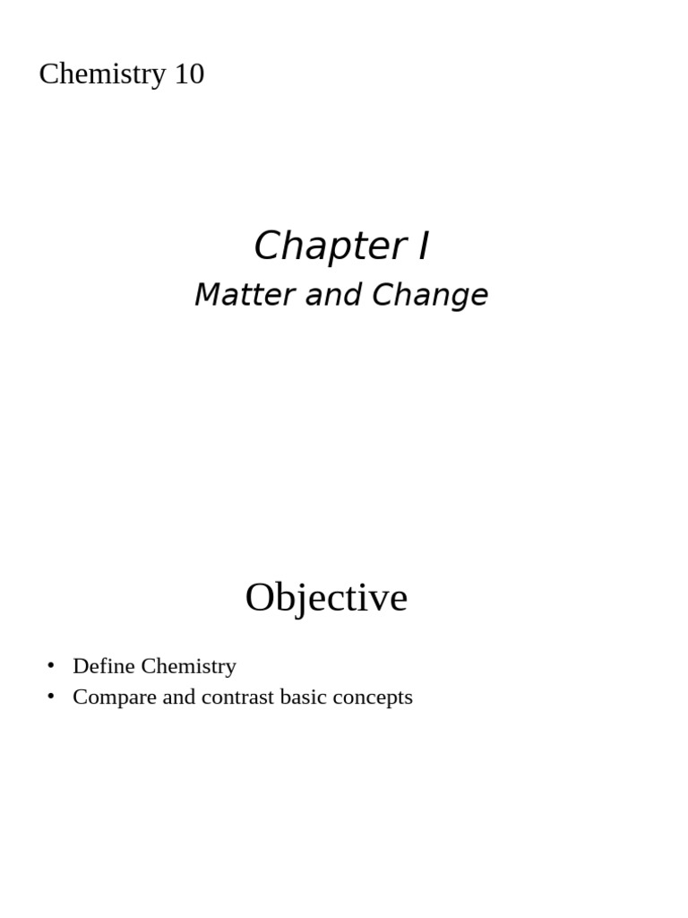 CH1.1 - Matter&Change - Part 1 | PDF | Chemistry | Matter