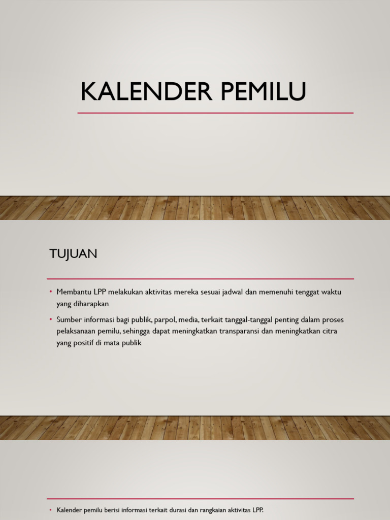 Presentasi Kalender Pemilu | PDF