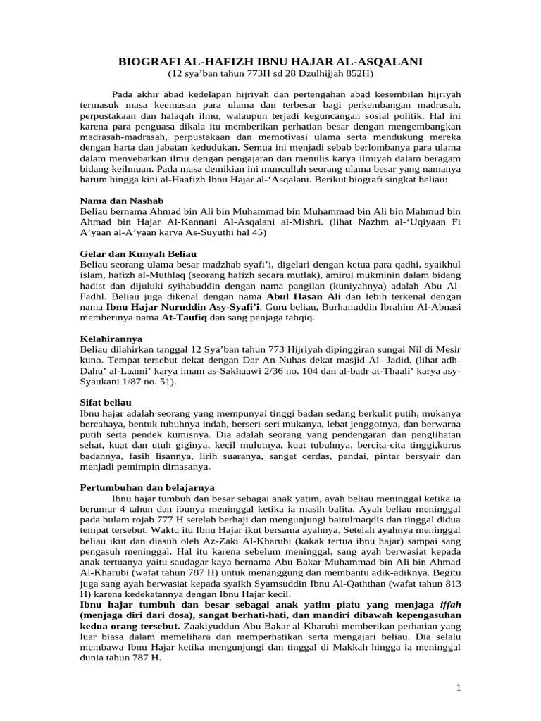 Biografi Ibnu Hajar | PDF