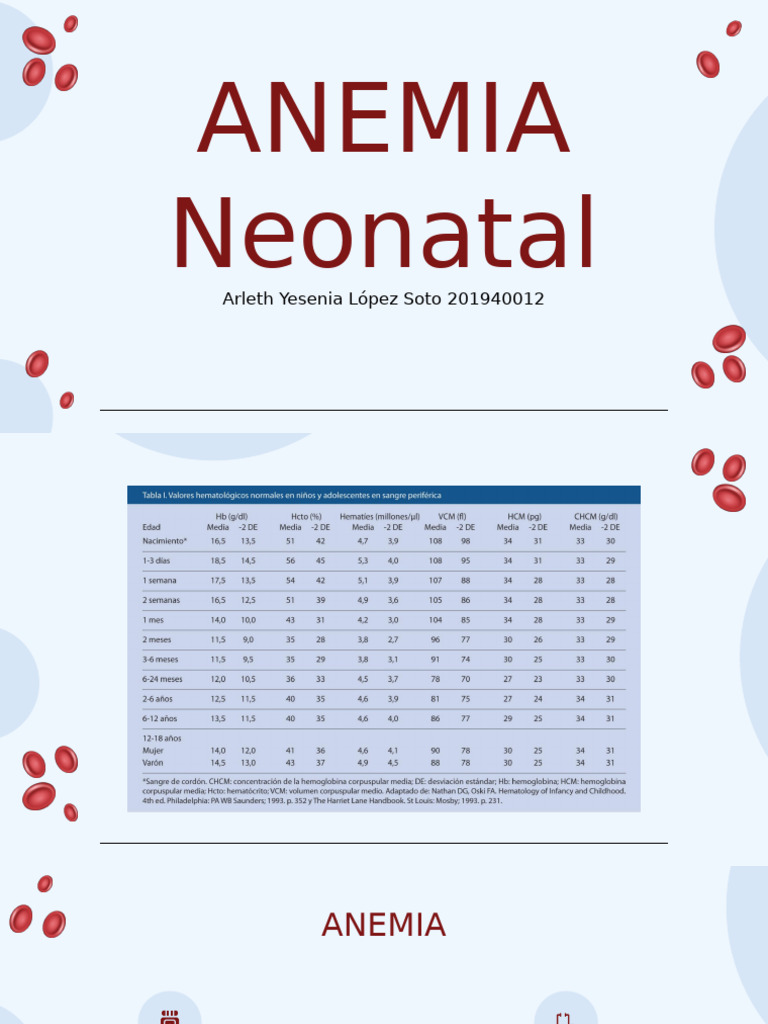 ANEMIA NEONATAL | PDF | Anemia | Infantes