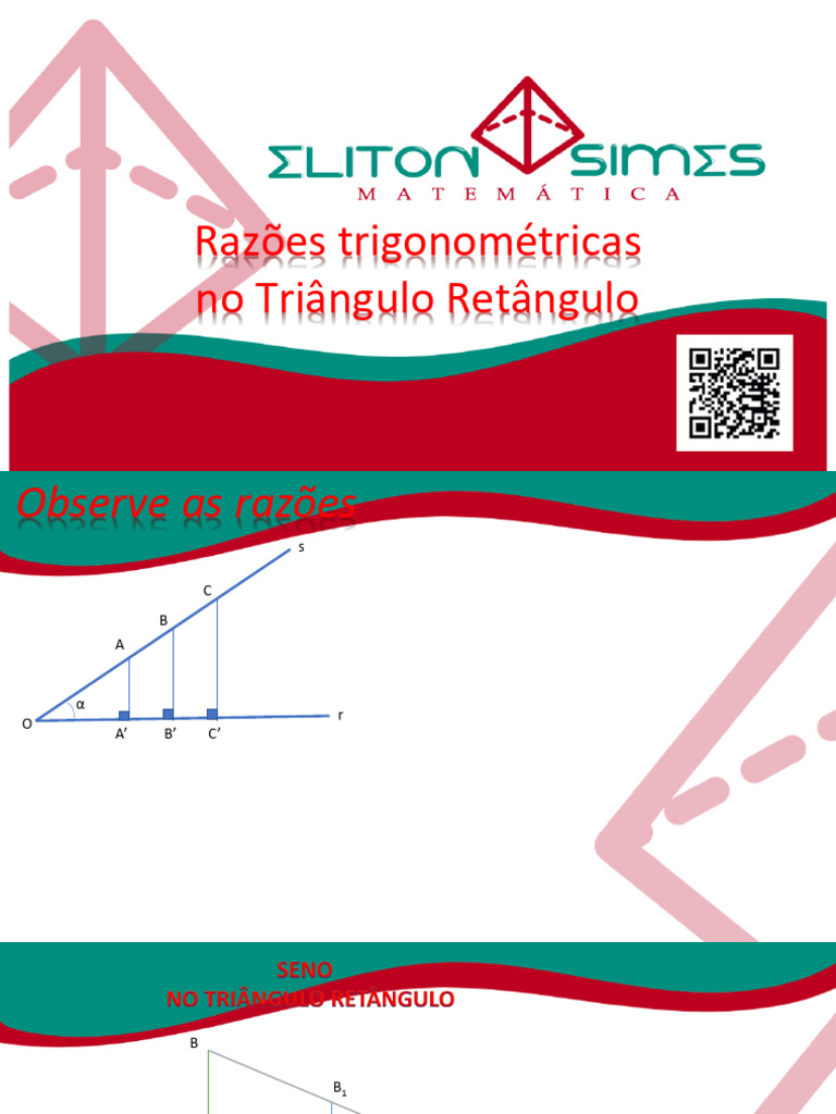 Razões Trigonométricas em Triângulos | PDF | Trigonometria | Triângulo