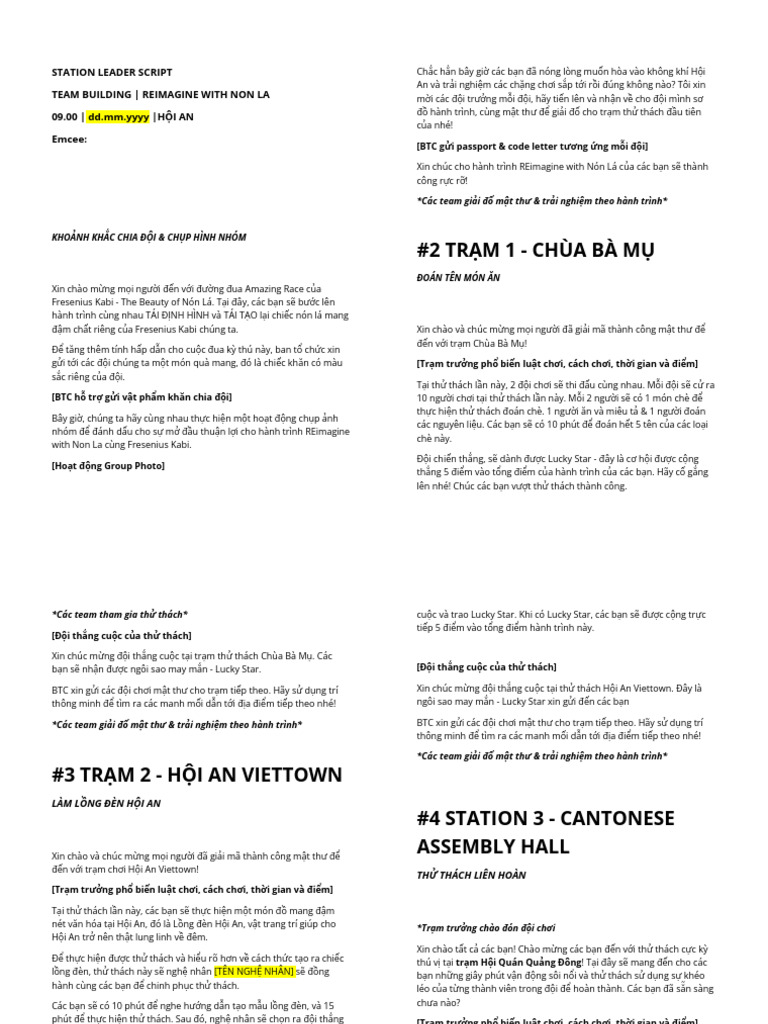 STATION LEADER Script - TEAM BUILDING - REIMAGINE WITH NON LA 2024 - R1 ...