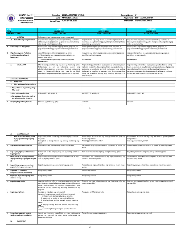 ePP 5 agRI WEEK 4 | PDF