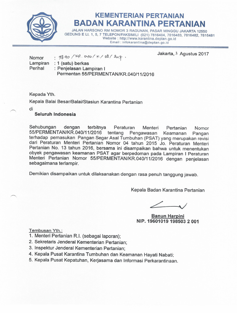 Surat Penjelasan PSAT | PDF