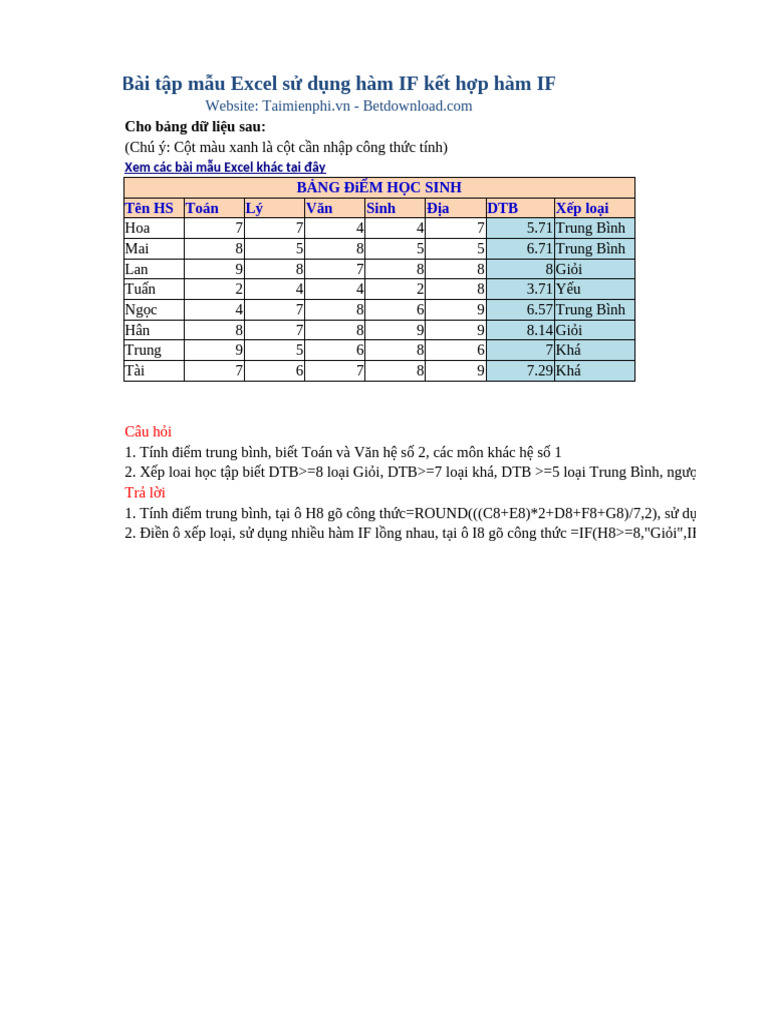 Bai Mau Ham if Ket Hop Ham if TAIMIENPHI.vn | PDF