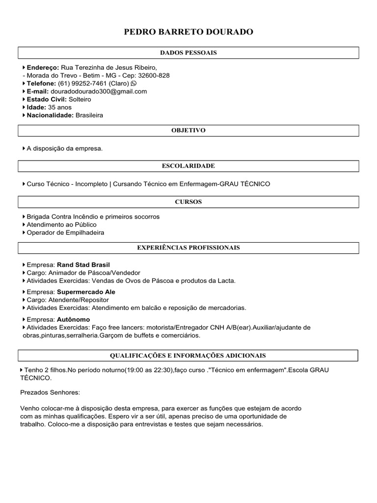 Pedro Dourado-Currículo Atual | PDF