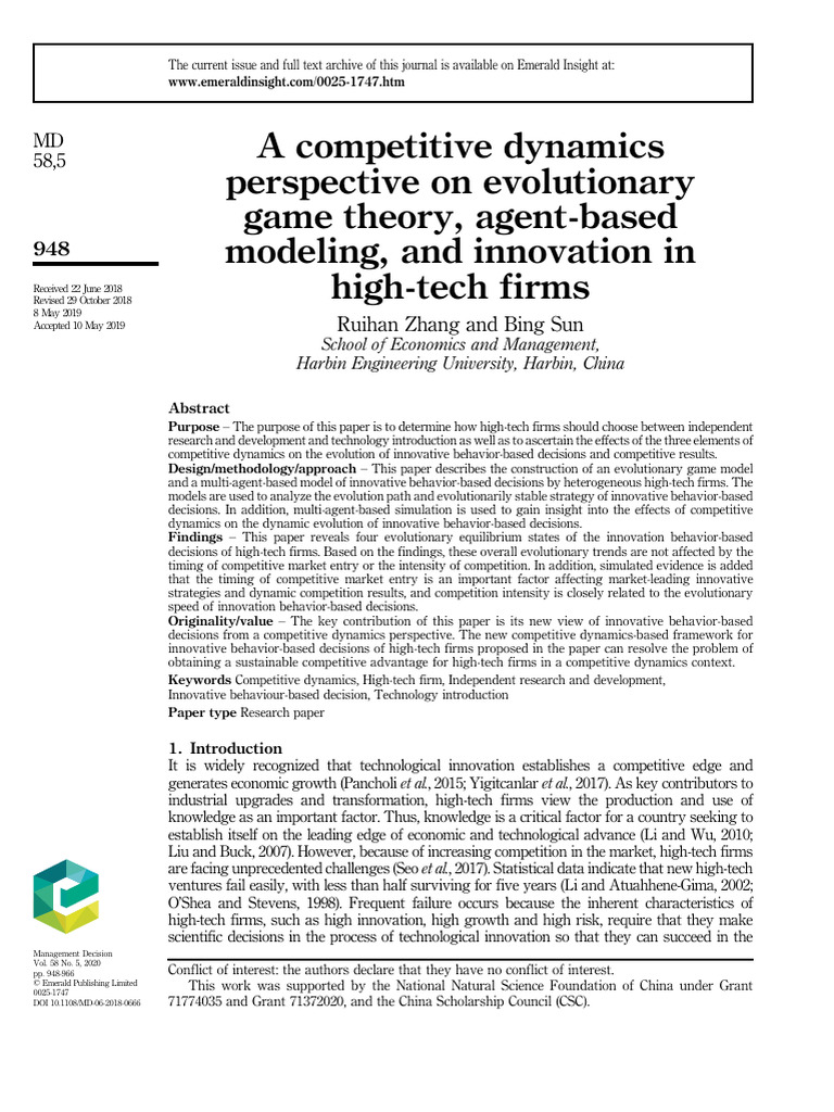 A Competitive Dynamics Perspective On Evolutionary Game Theory, Agent-Based Modeling, and ...