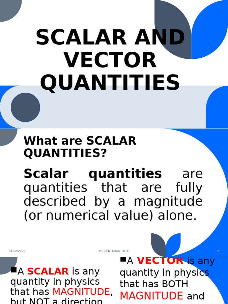 Scalar vs Vector Quantities Explained | PDF