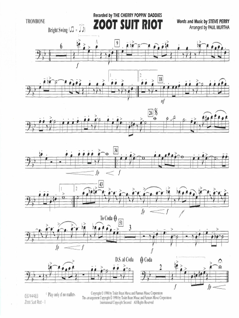 Trombone - Zoot Suit Riot Marching LG | PDF