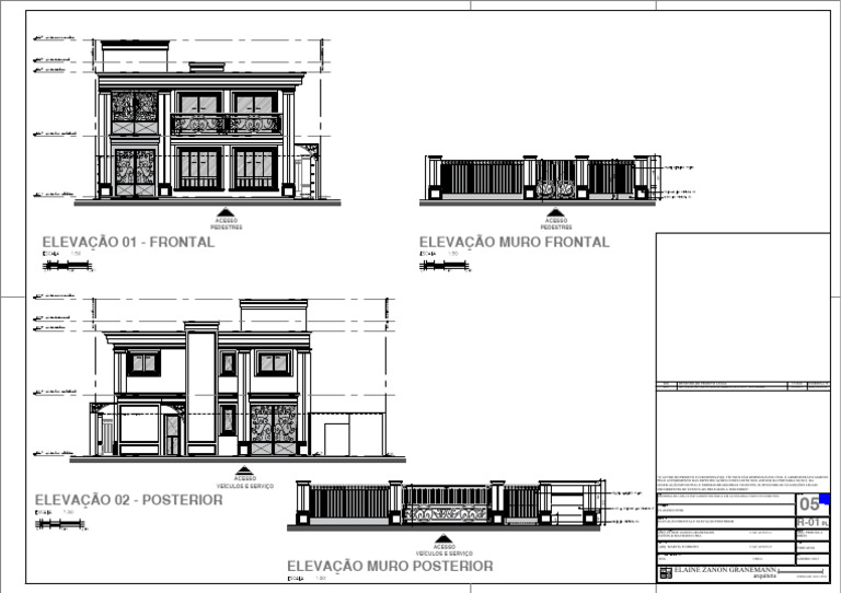 Claudiocensi - Arq - Pe01-05 - Elev. Frontal e Posterior PL | PDF