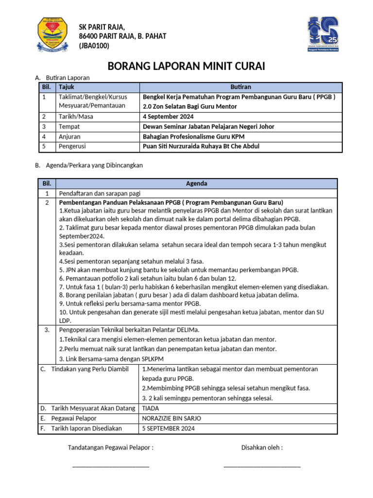 Ulasan Mentor Program PPGB | PDF