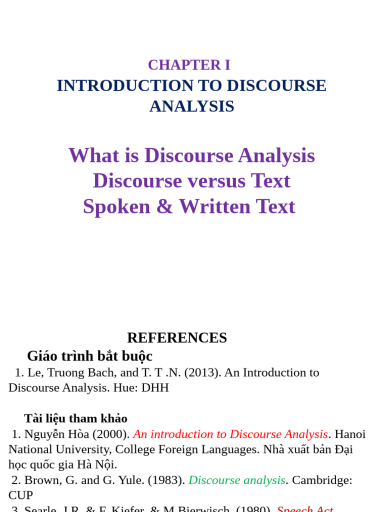 Chapter I. An Introduction To Discourse Analysis | PDF | Communication ...