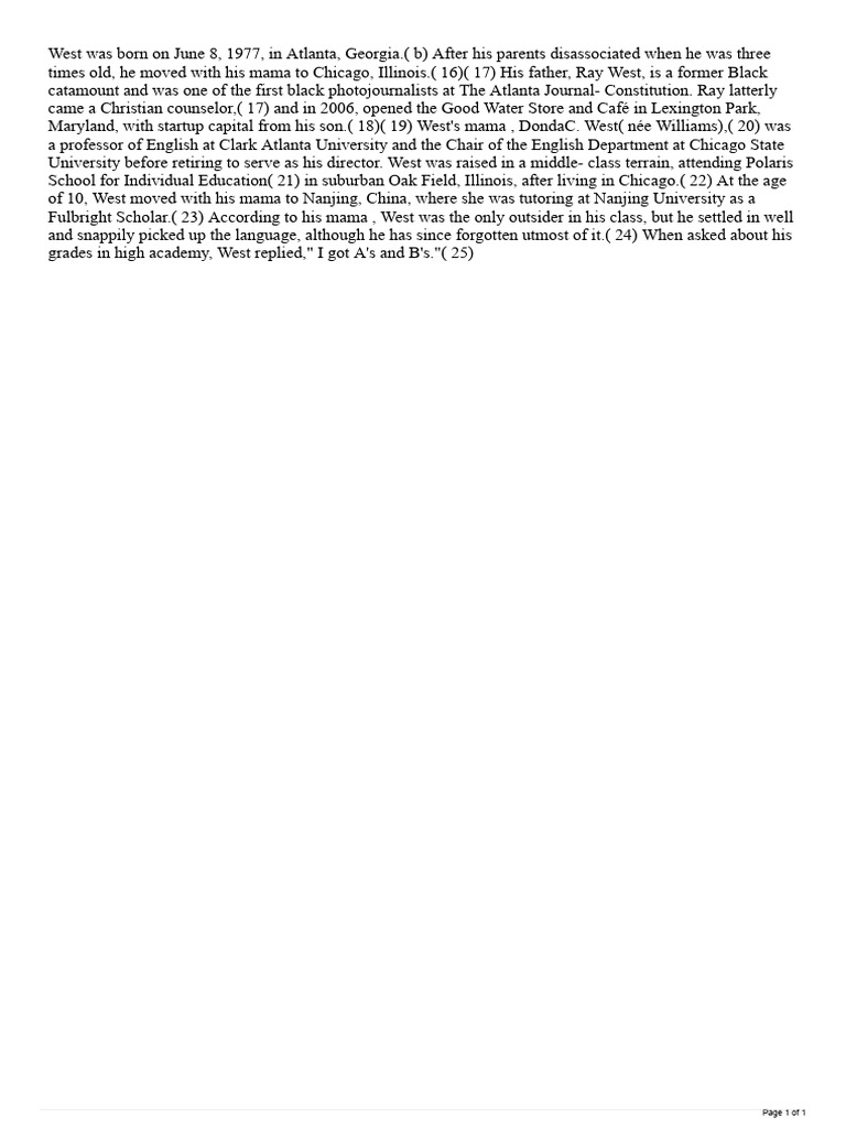 Kanye West's Early Life and Education | PDF