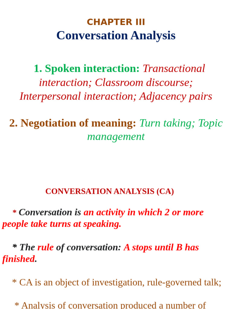 Chapter III Conversation Analysis | PDF | Emotions | Communication