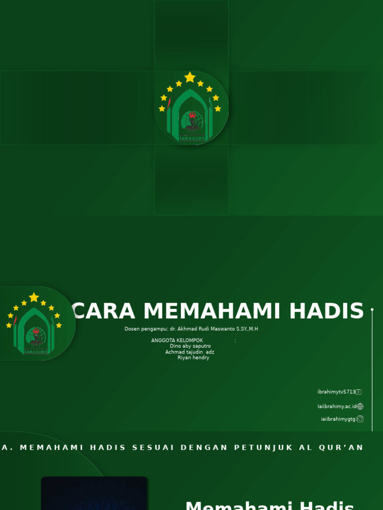 Presentasi Memahami Hadis | PDF