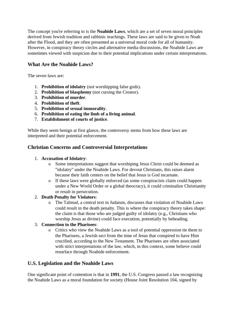 Understanding the Noahide Laws and how it can be misused | PDF
