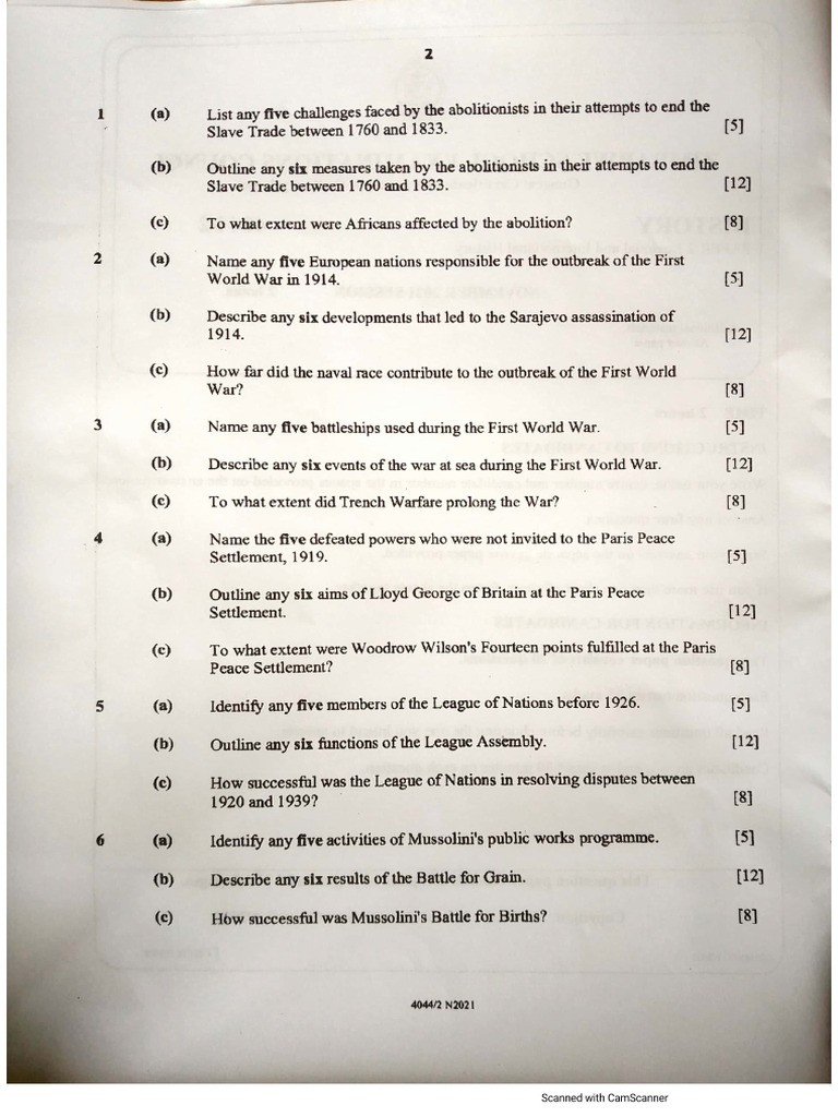 Hist 2021 Paper 2 | PDF