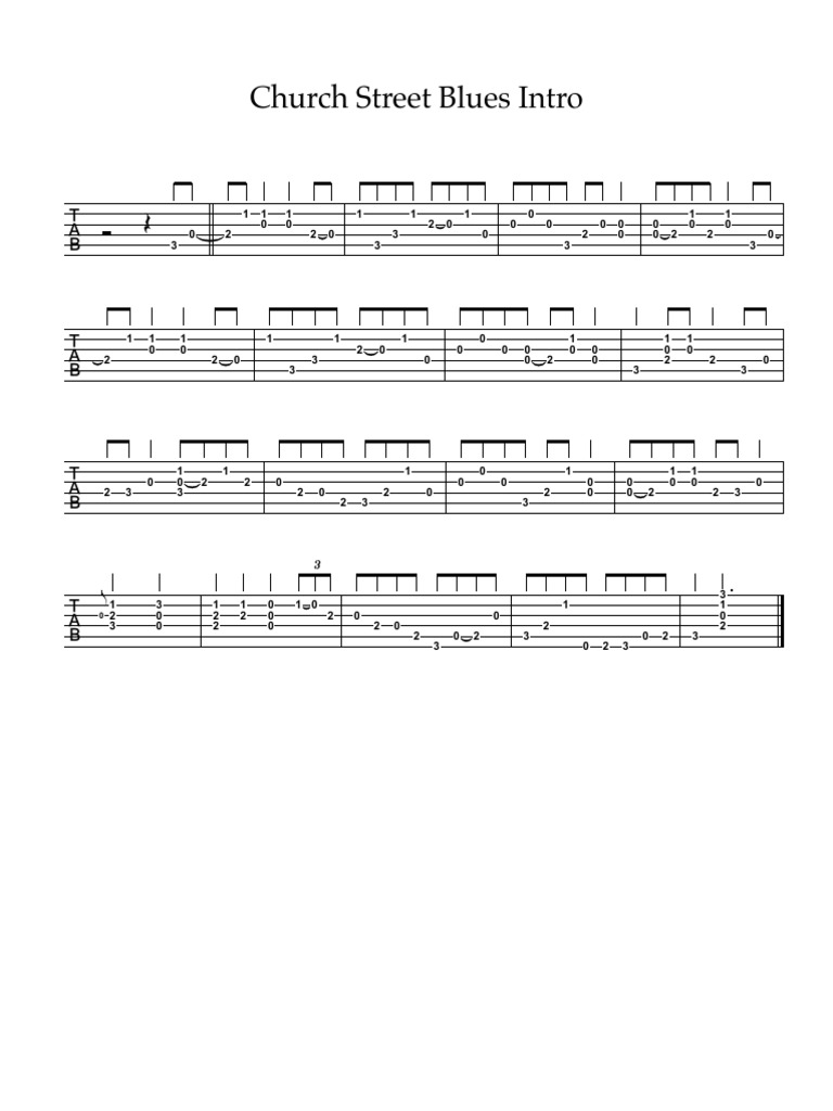 Church Street Blues Guitar Intro | PDF
