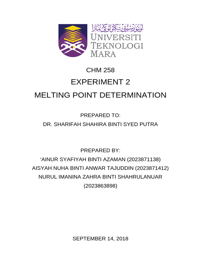 Chm258 - Lab - Cover Page | PDF