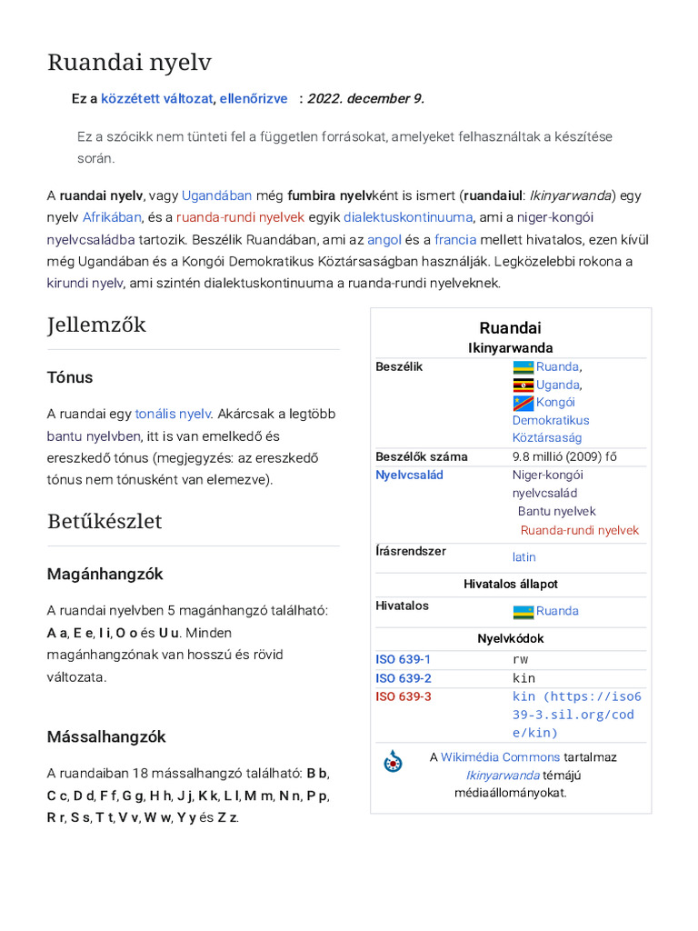 Ruandai nyelv | PDF