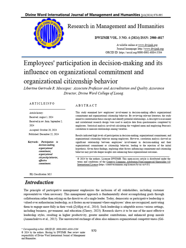 Employees'+Participation+in+Decision Making+and+Its+Influence+on+Organizational+Commitment+and ...