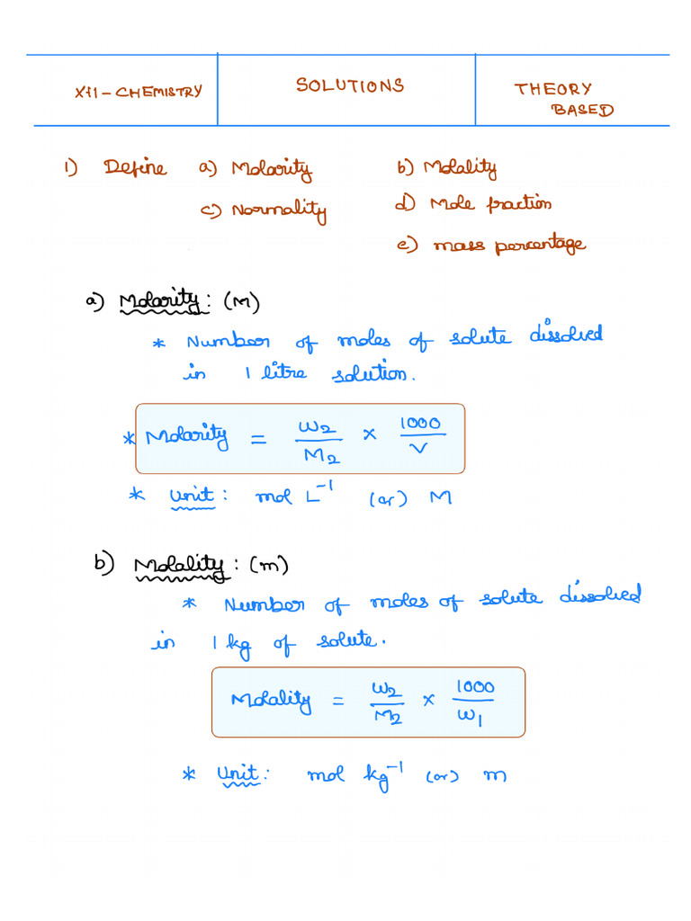 Solutions Theory Based-1 | PDF