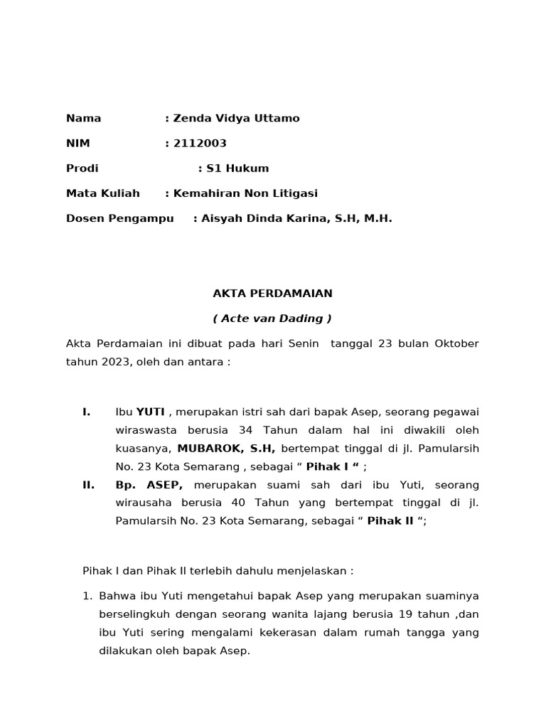 AKTA PERDAMAIAN | PDF