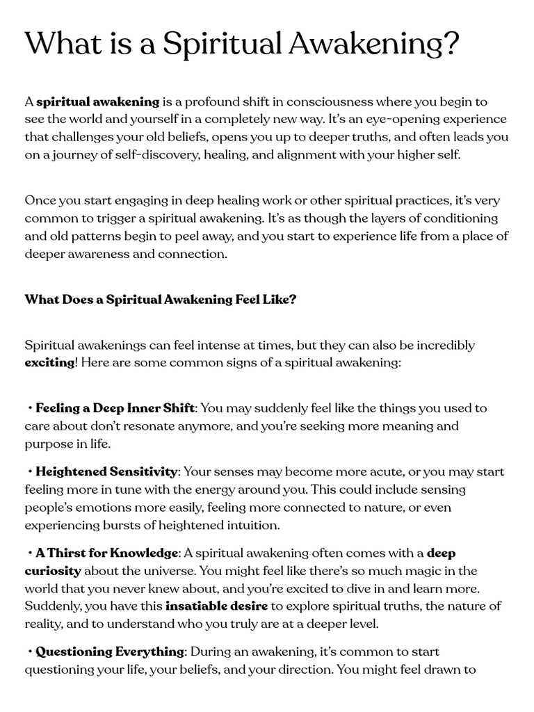 What Is A Spiritual Awakening | PDF | Religious Experience | Feeling