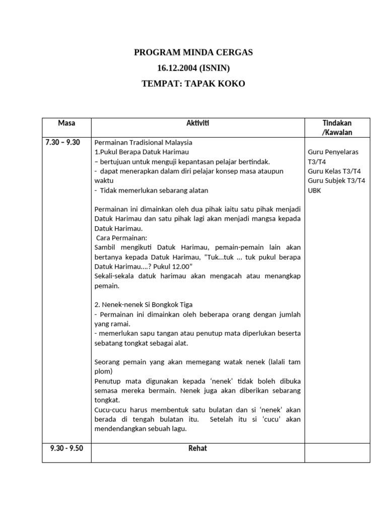 Program Minda Cergas 2024 | PDF