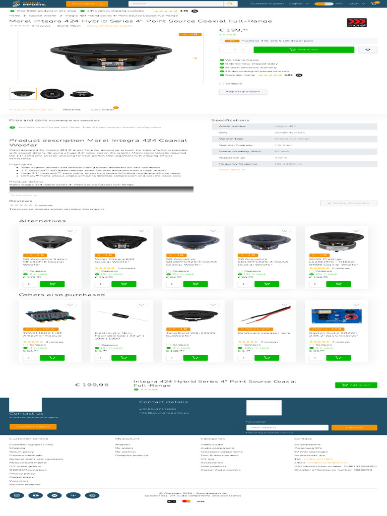Order Morel Integra 424 Coaxial Driver - SoundImports | PDF | Sound ...