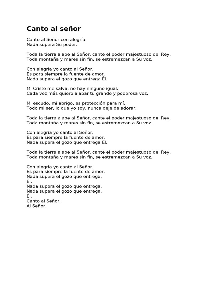 Canto Al Señor | PDF