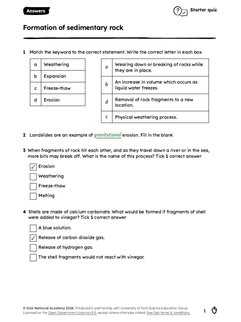 Starter Quiz Answers | PDF
