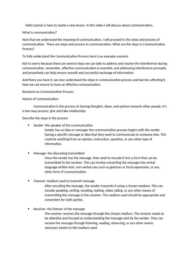 Understanding the Communication Process | PDF | Communication | Nonverbal Communication