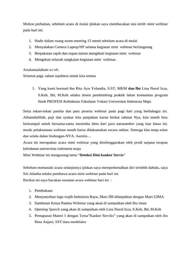 Teks MC Dan Moderator Revisi 1 | PDF