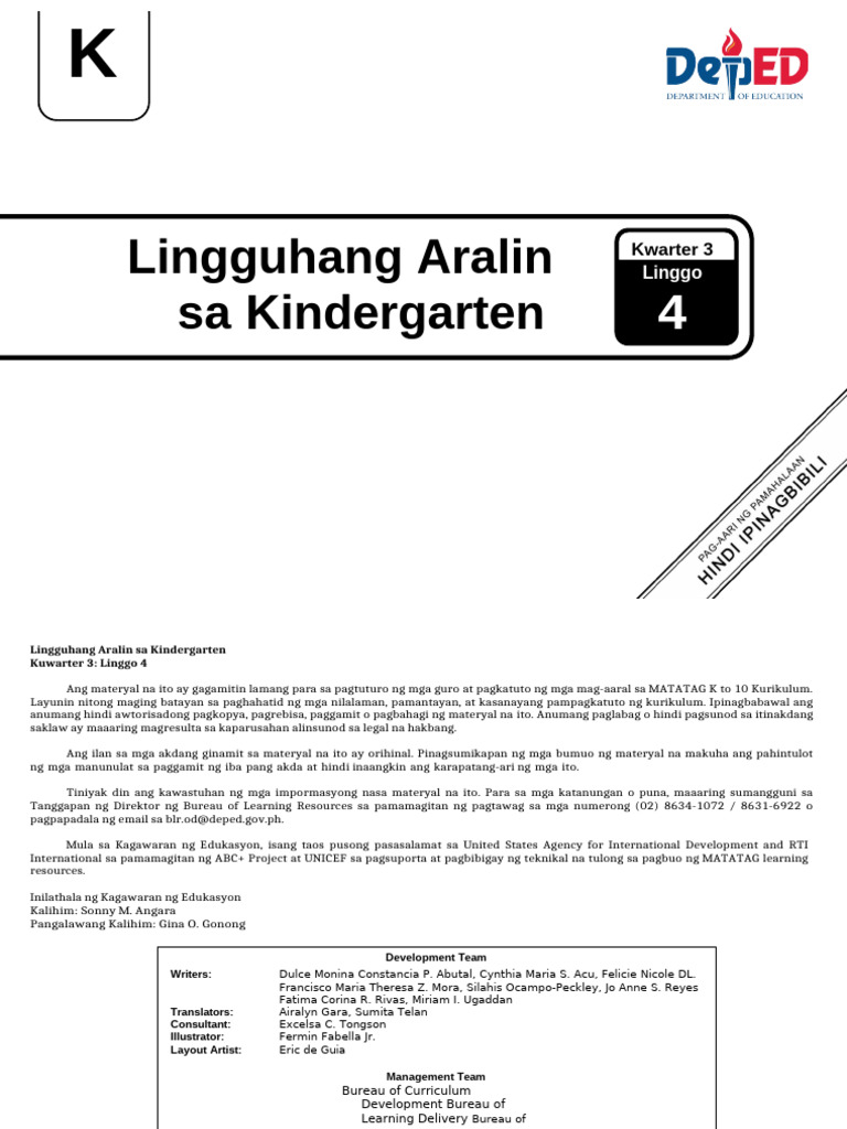 Kinder LE Q3 Week4 Ver2 | PDF