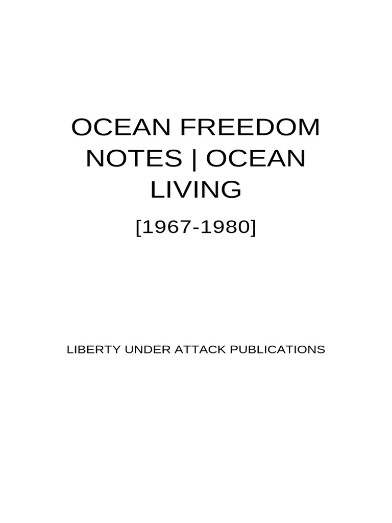 Ocean Freedom Notes - Ocean Living Kindle | PDF | Magnesium | Piracy