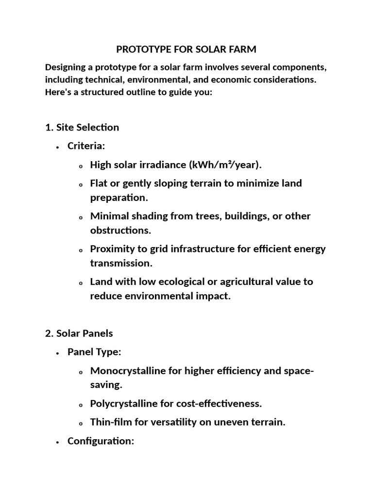 Prototype For Solar Farm Dti 1 | PDF | Solar Power | Sustainable ...