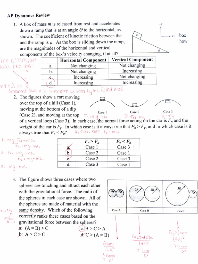AP Dynamics Review Answers | PDF