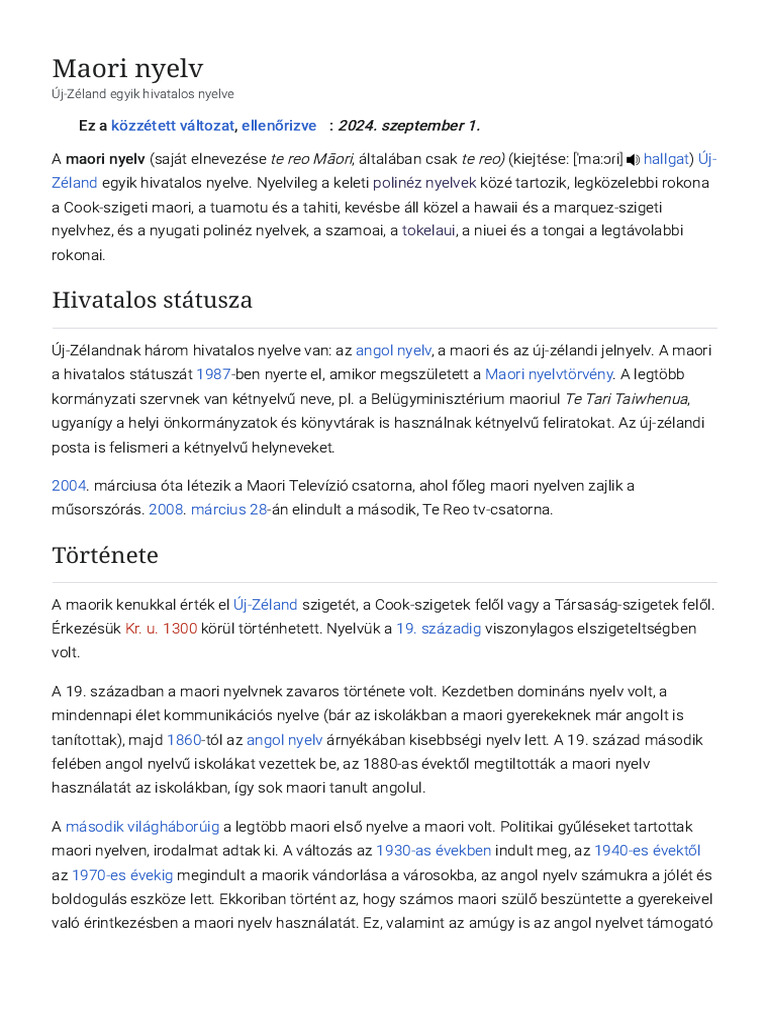 Maori Nyelv | PDF