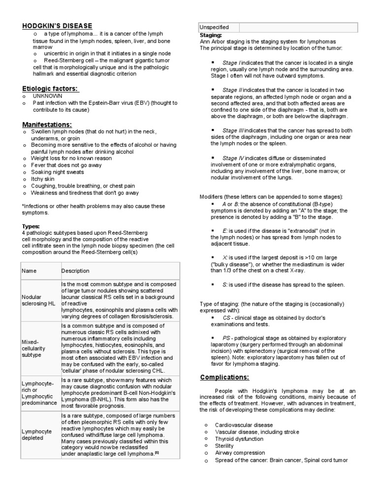 Hodgkin's Disease | PDF