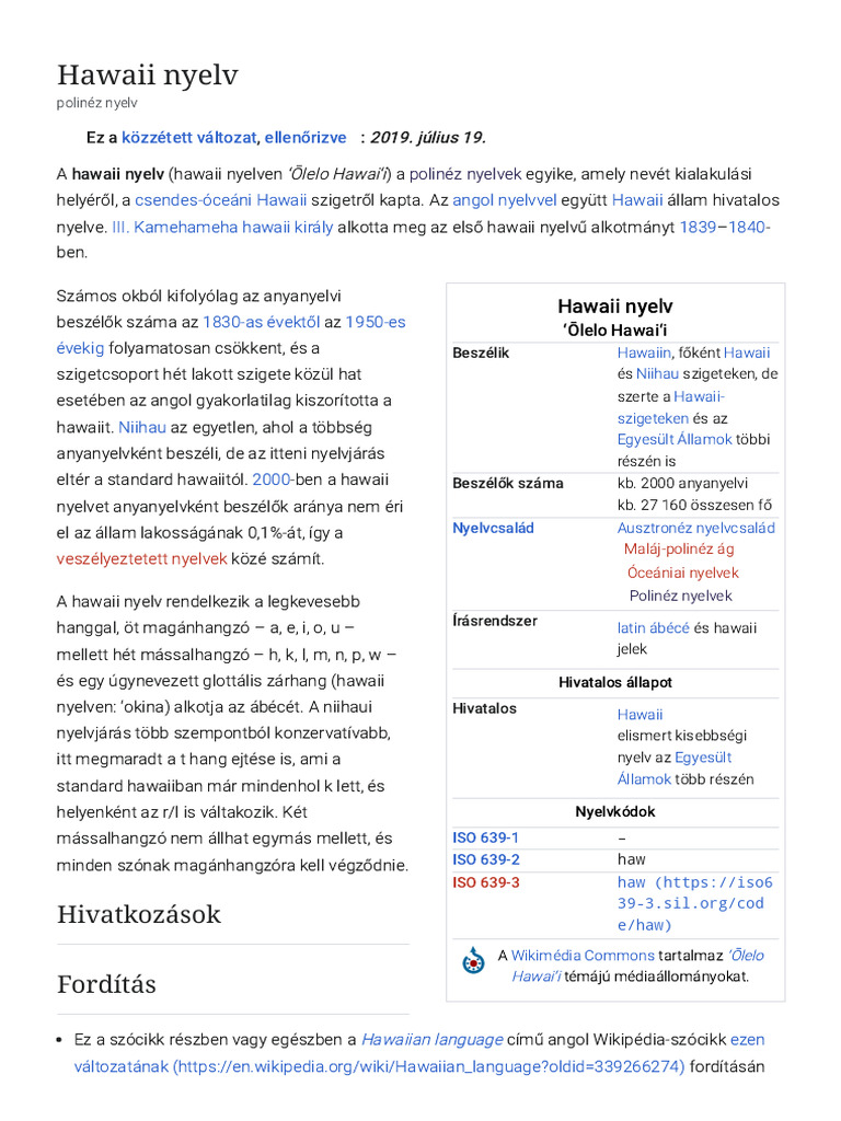 Hawaii Nyelv | PDF