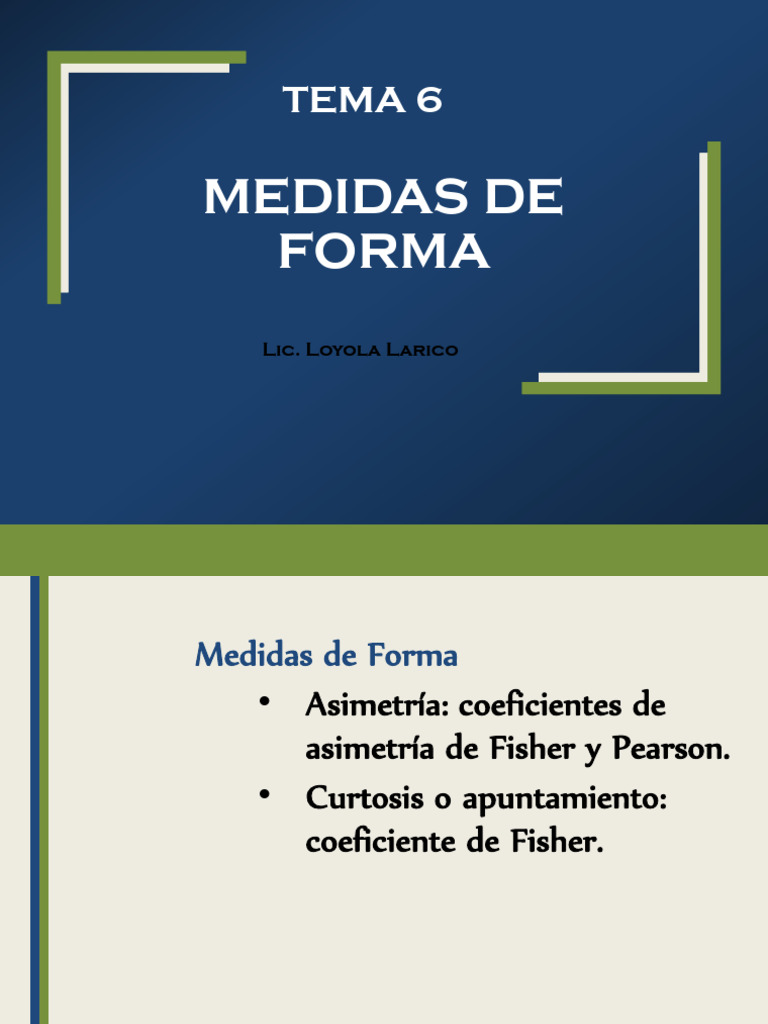 Tema 6 - Medidas de Forma | PDF | Oblicuidad | Media