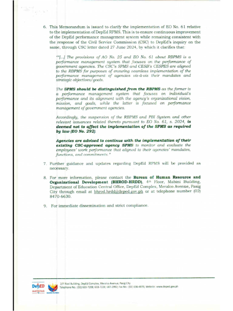 Memo DM Osec 2024 01 | PDF