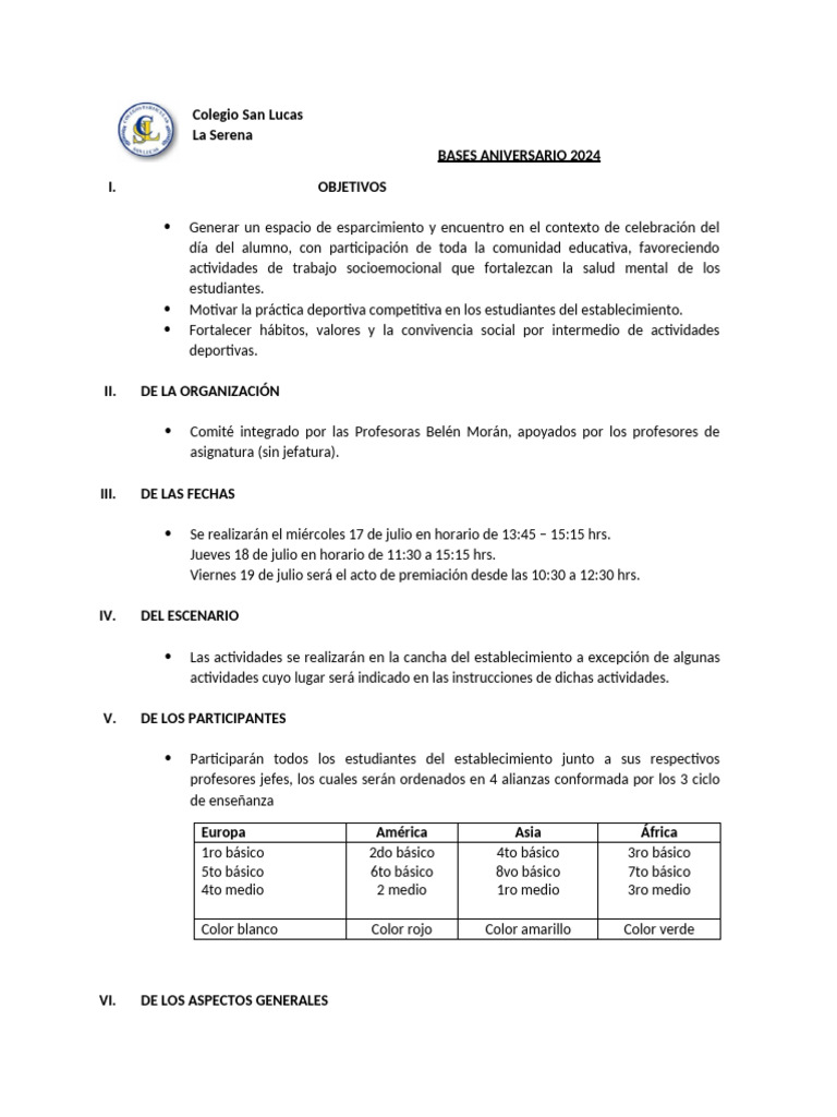 Avance 2024 Bases Día Del Alumno | PDF