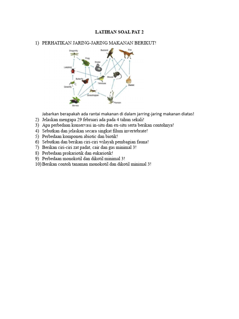 Latihan Soal Pat 2 7a-7f | PDF