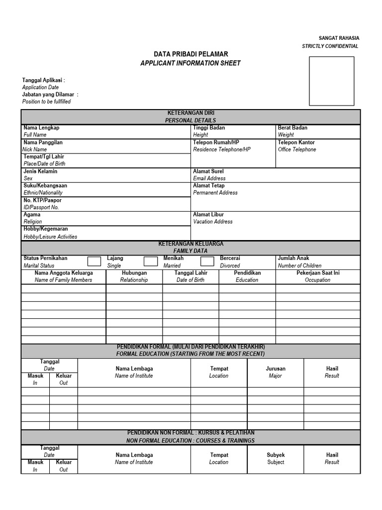 Applicant Information Sheet (1) | PDF