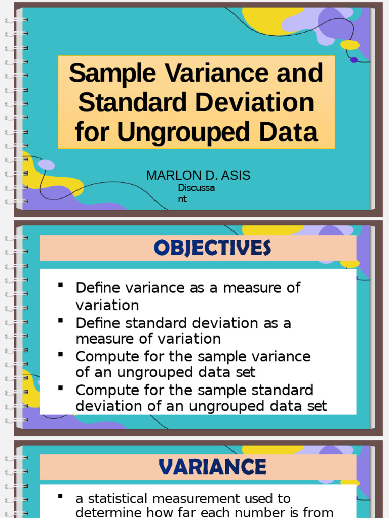 Sample Variance and Standard Deviation For Ungrouped Data | PDF ...