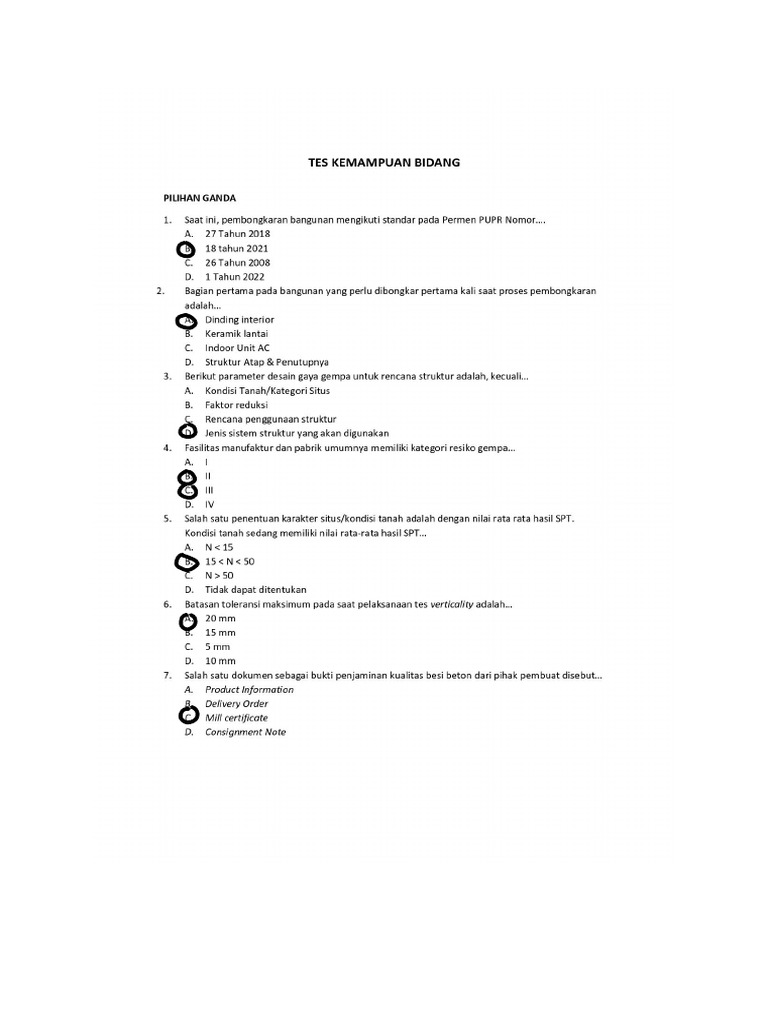 Soal TKB Sipil 2023 | PDF