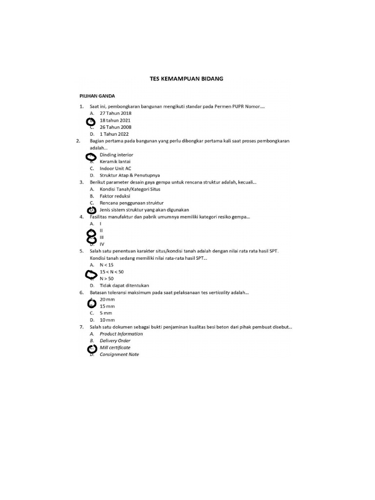 Soal TKB Sipil 2023 | PDF
